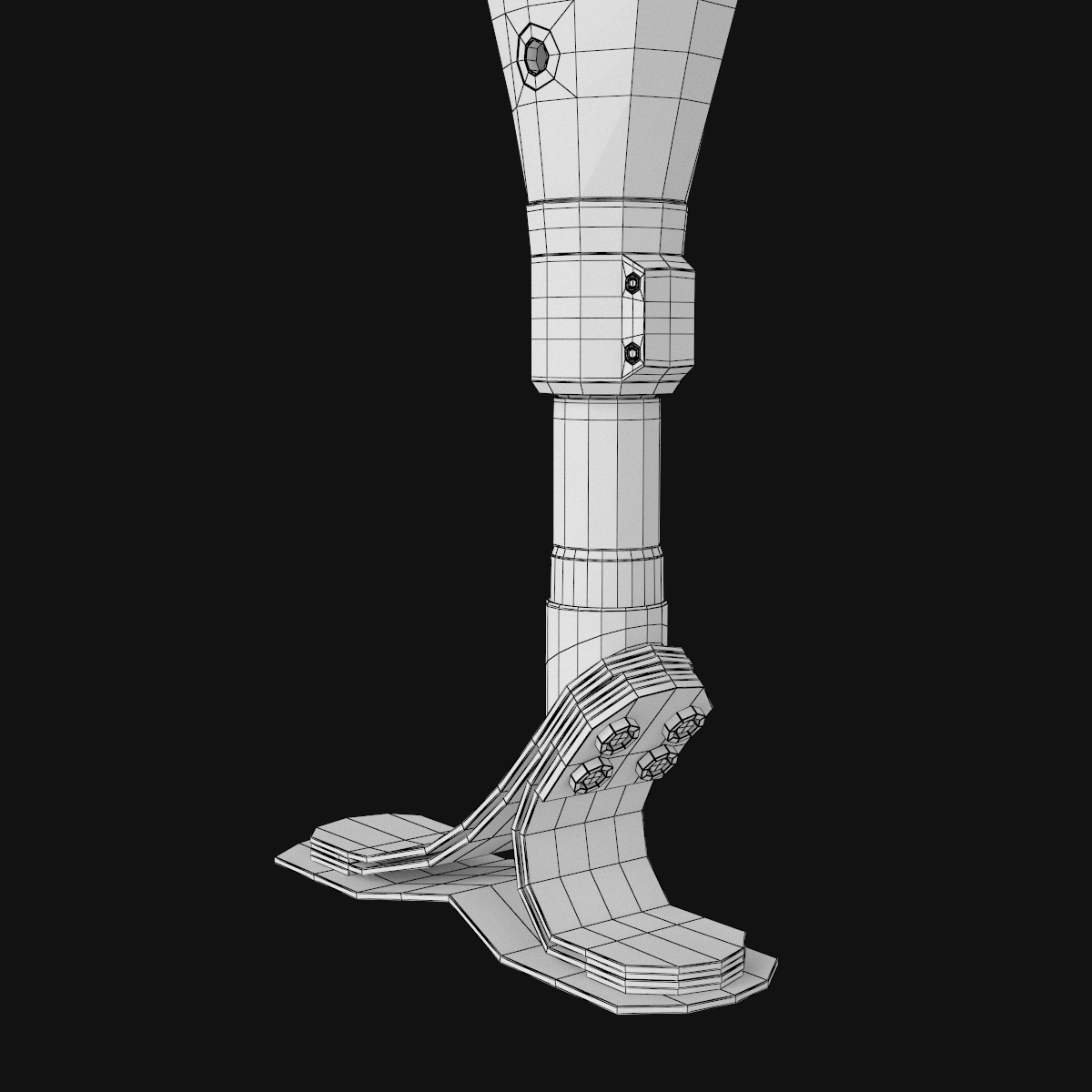 mechanical prosthetic leg foot 3d max