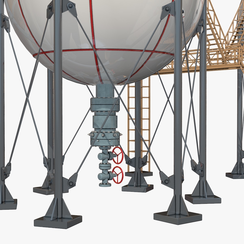 3d model of storage spherical tanks