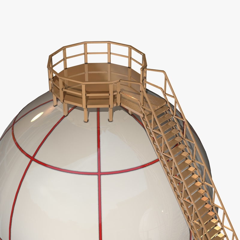 3d model of storage spherical tanks