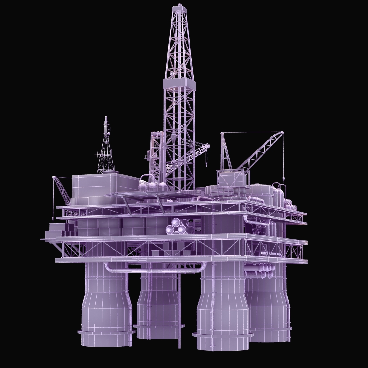 oil rig platform 3d model