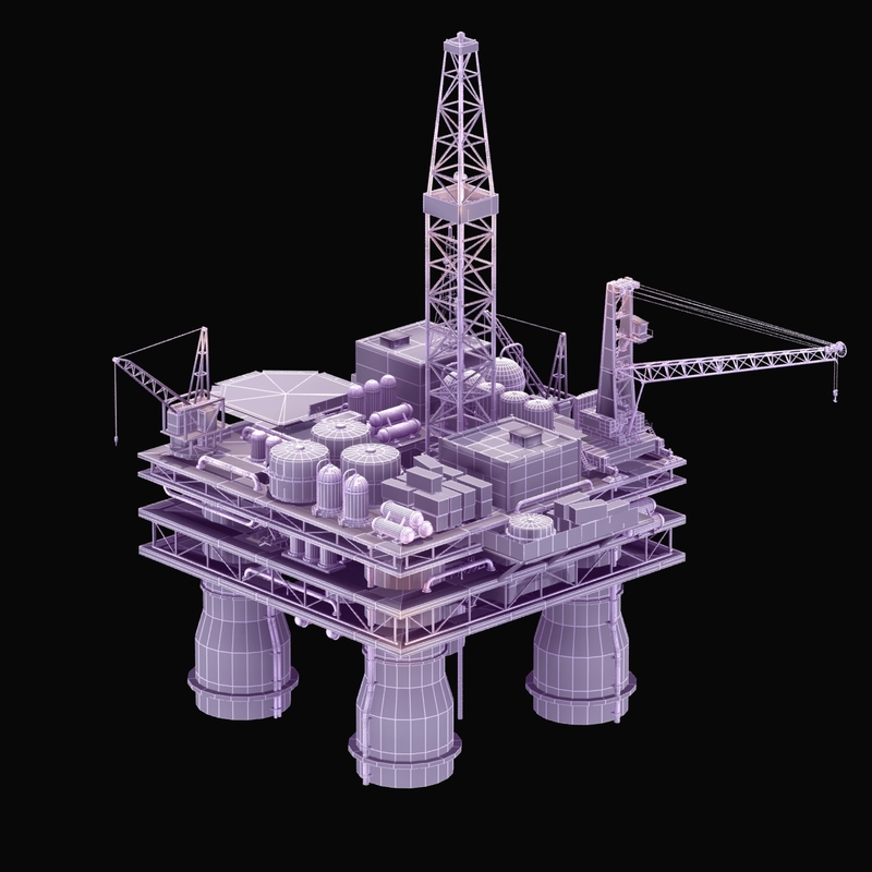 oil rig platform 3d model