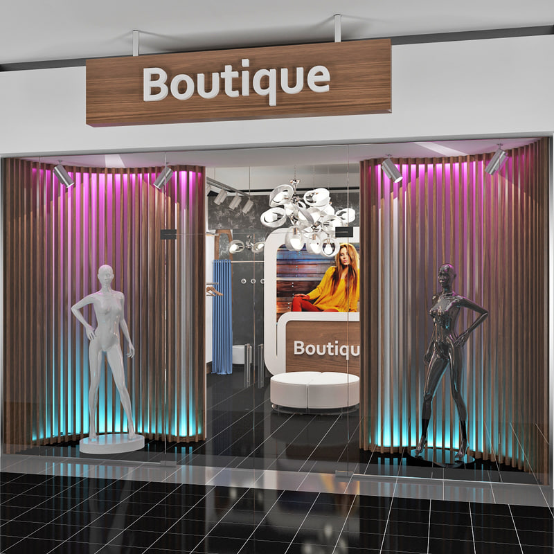3d model scene fashion boutique