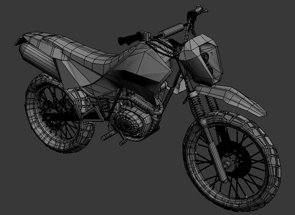 motocross toon shader 3d model