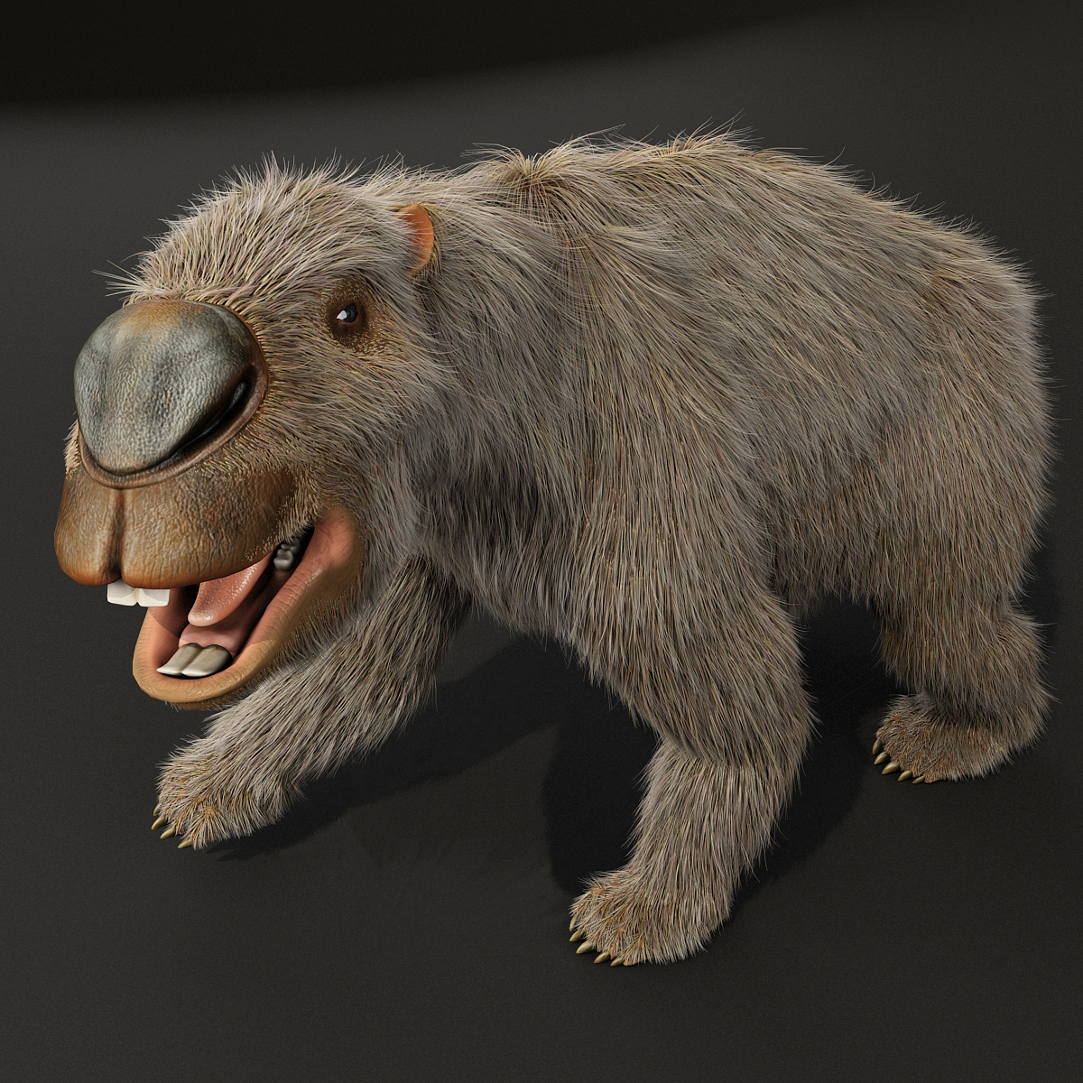 3d model diprotodon fur