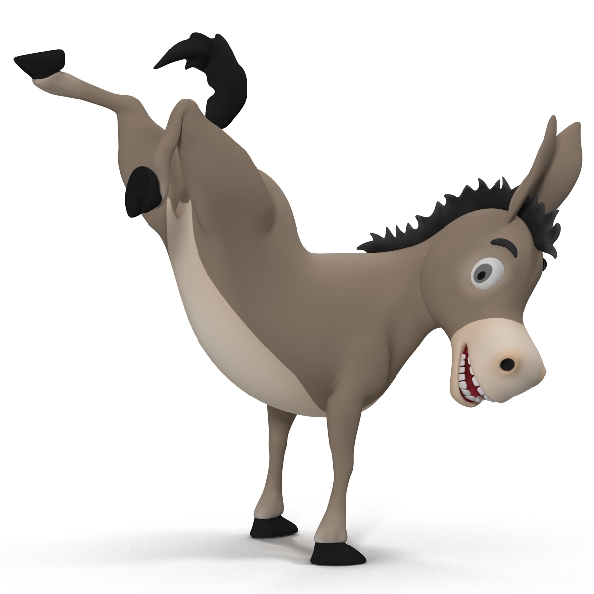 3d max cartoon donkey rigged