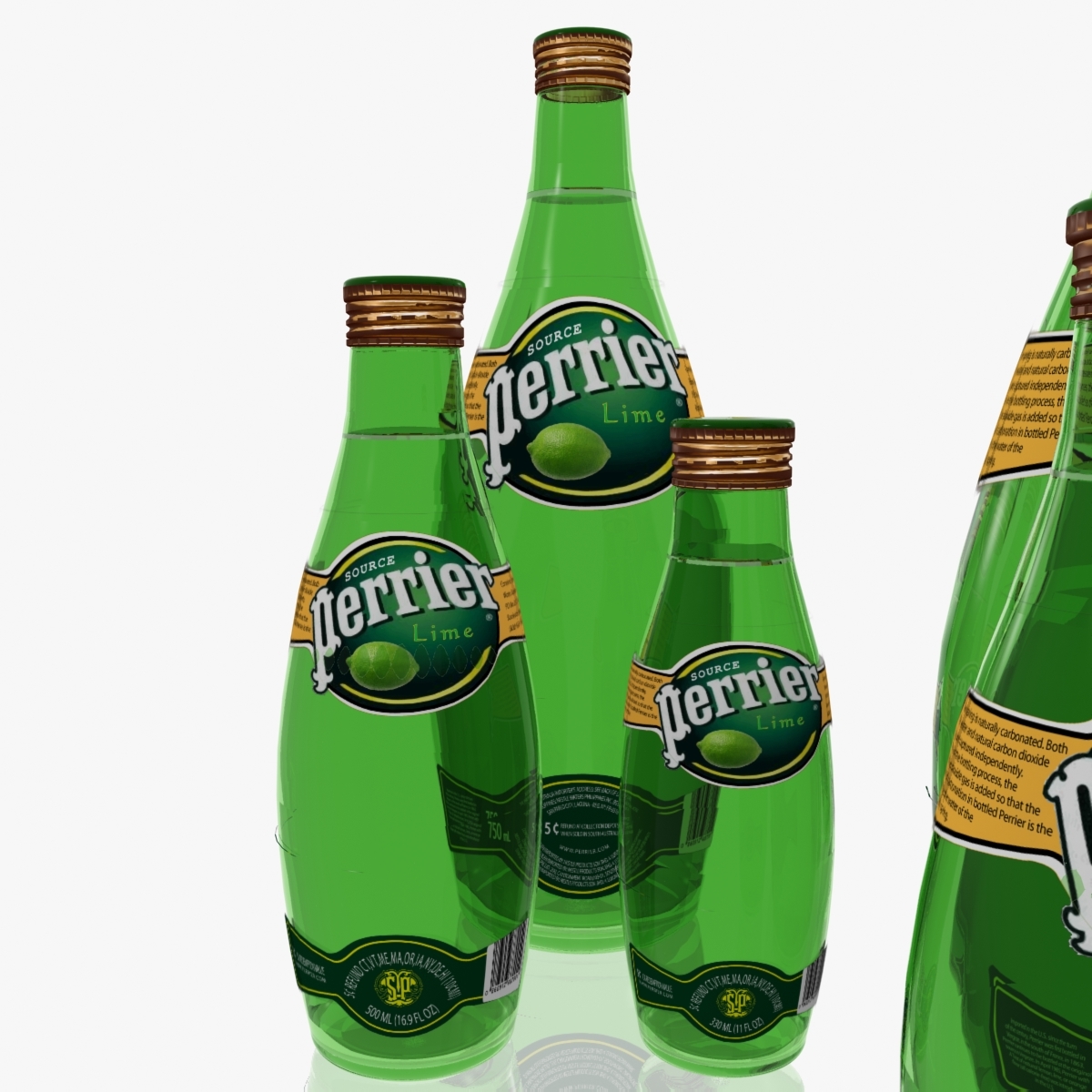 3d perrier mineral water set