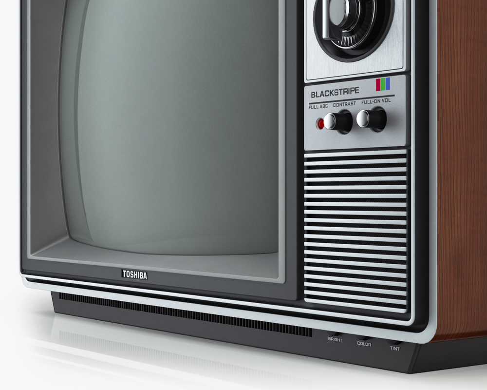 3d model retro tv blackstripe