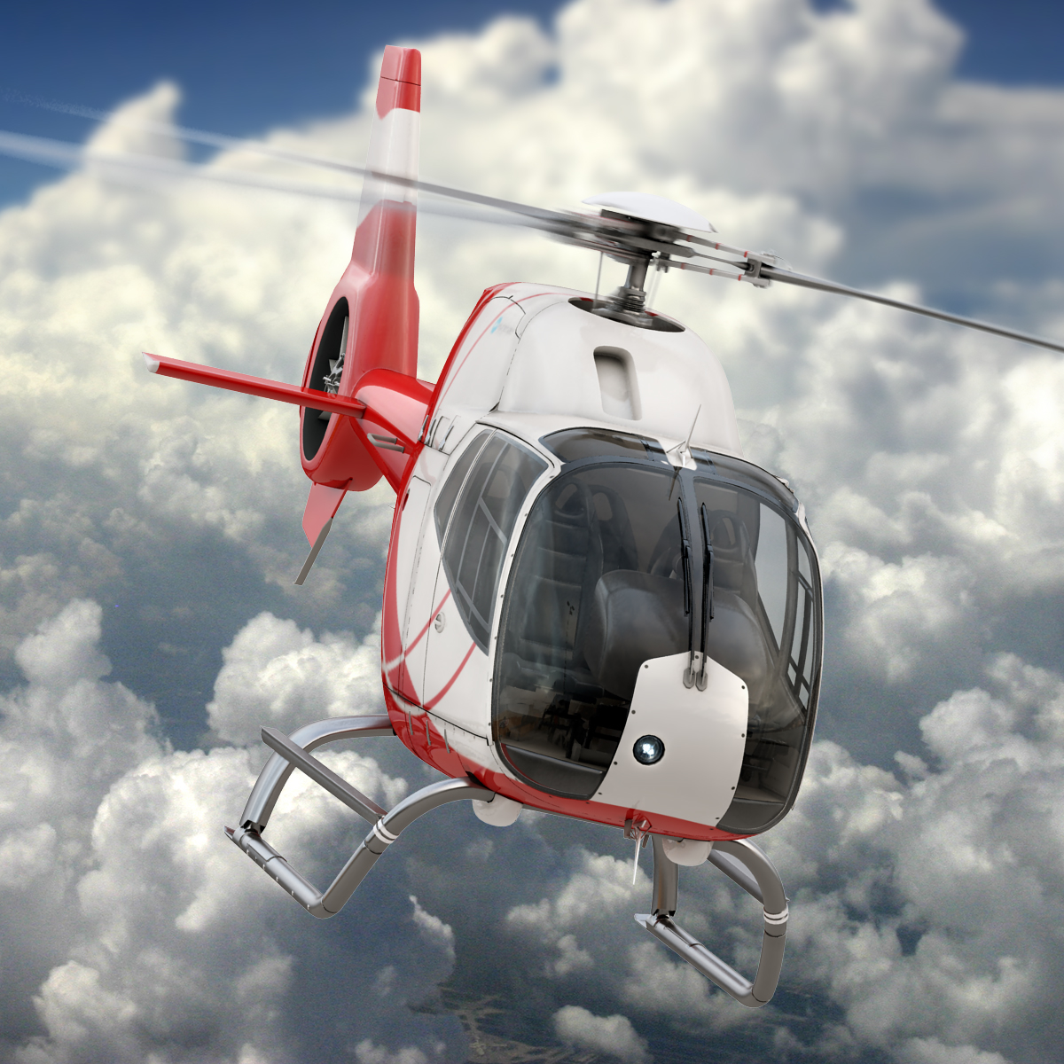 eurocopter ec 120 helicopter interior 3d model