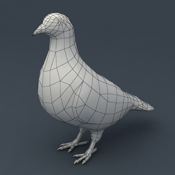 rigged pigeon 3d model
