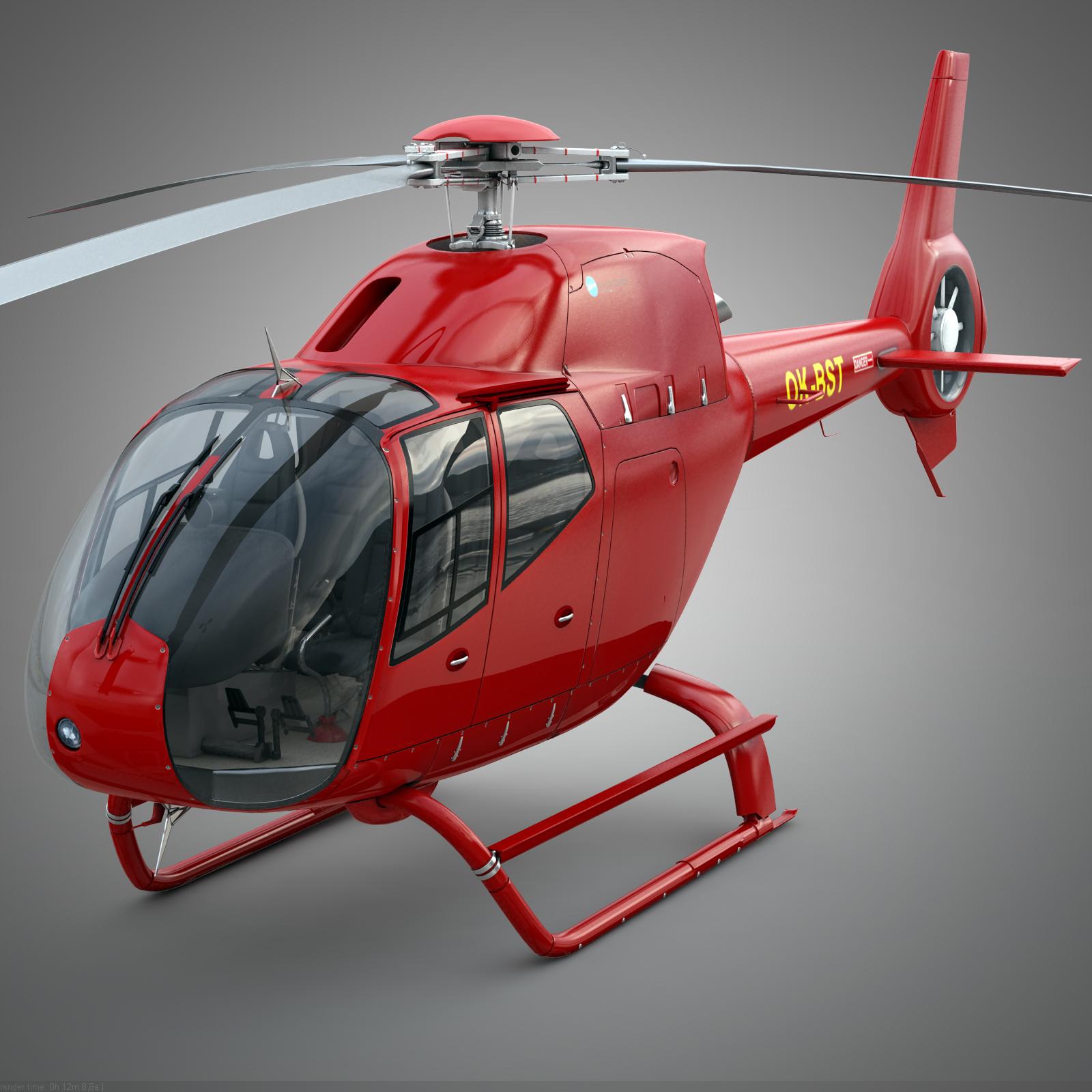 3d model eurocopter ec 120 red