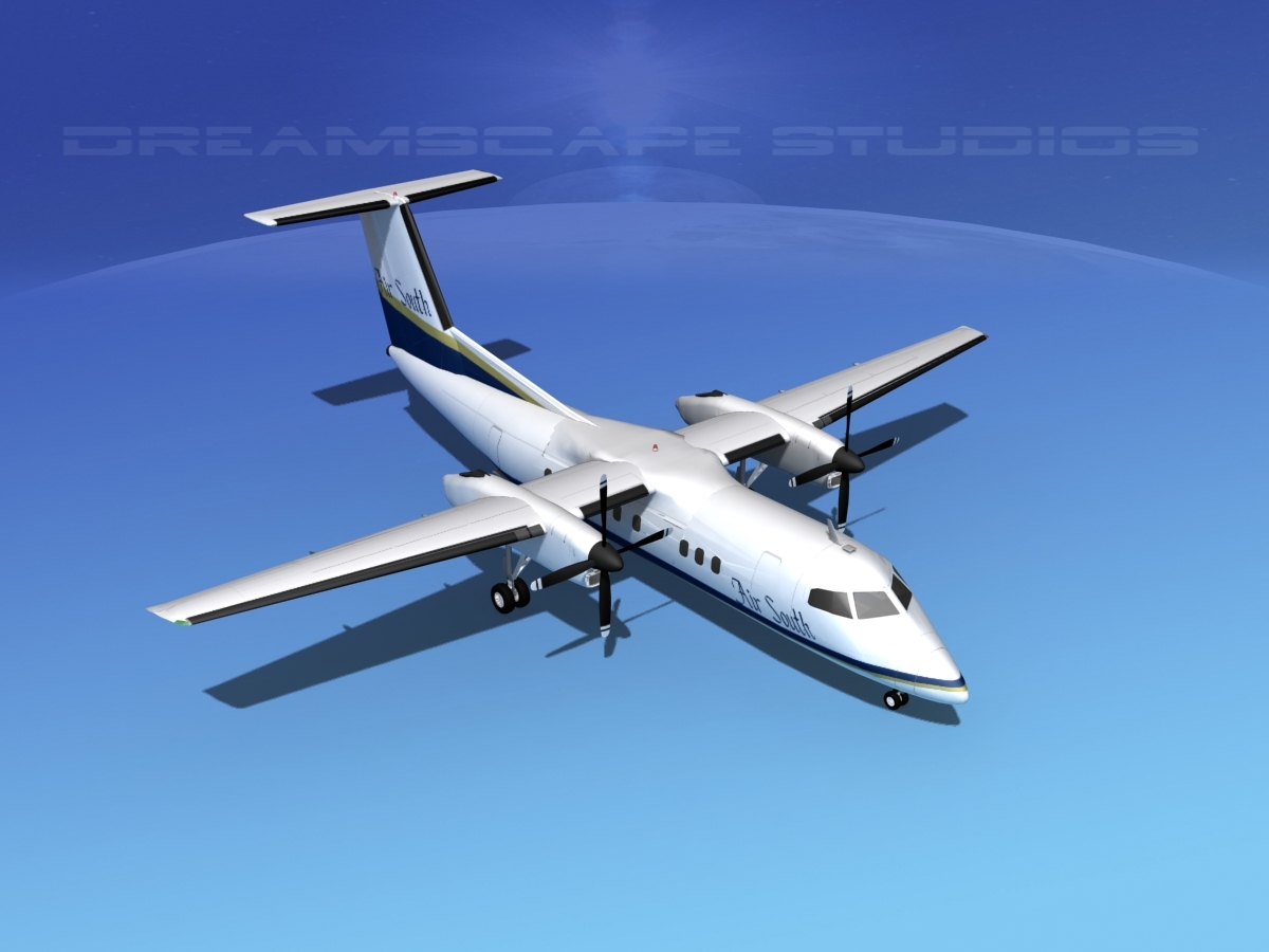 3d model of dhc-8-100 dash 8