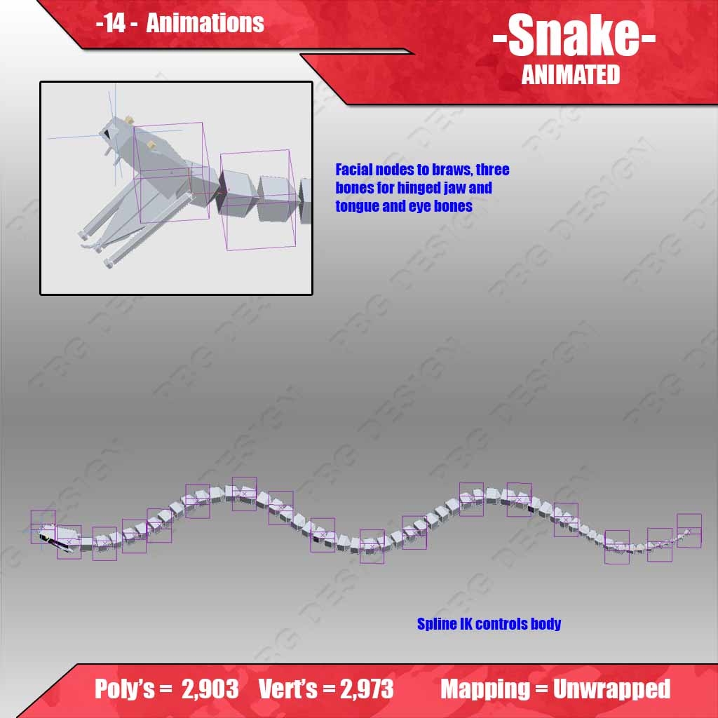snake animations 3d model