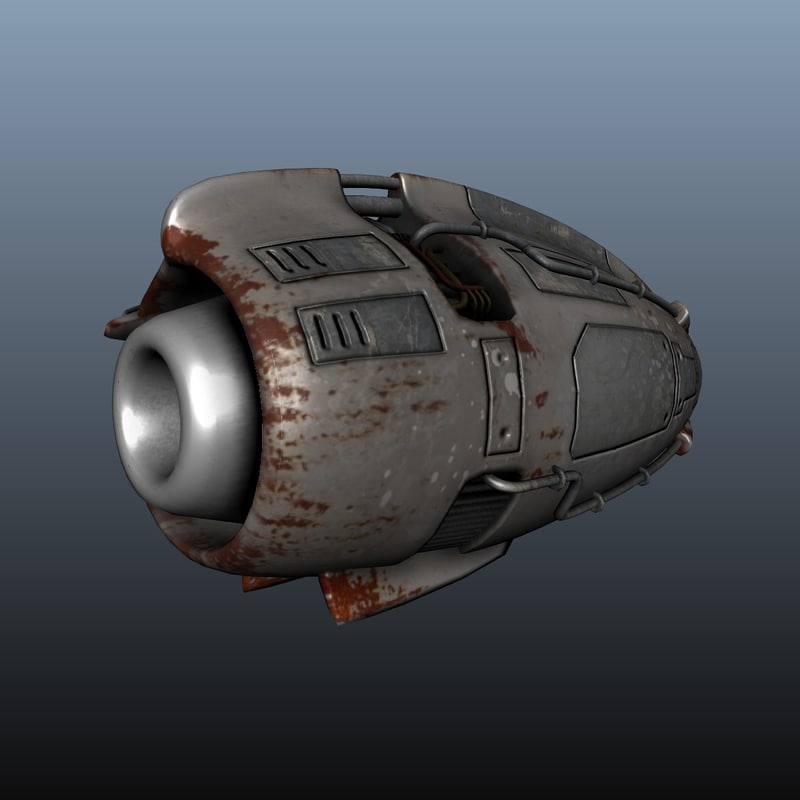 futuristic jet engine 3d model