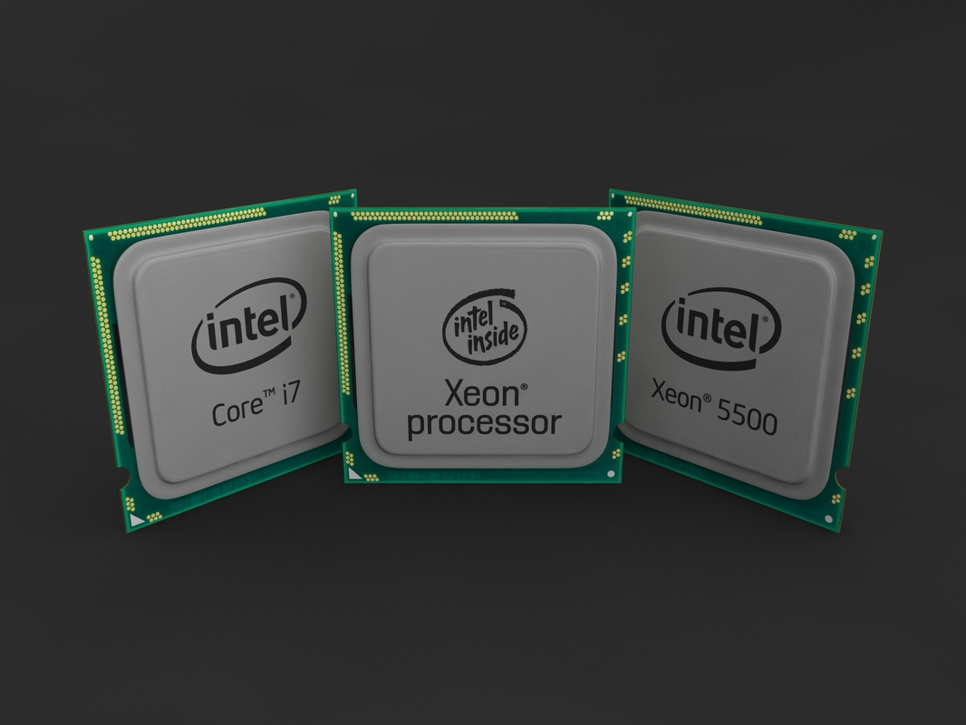 3d model of intel processors