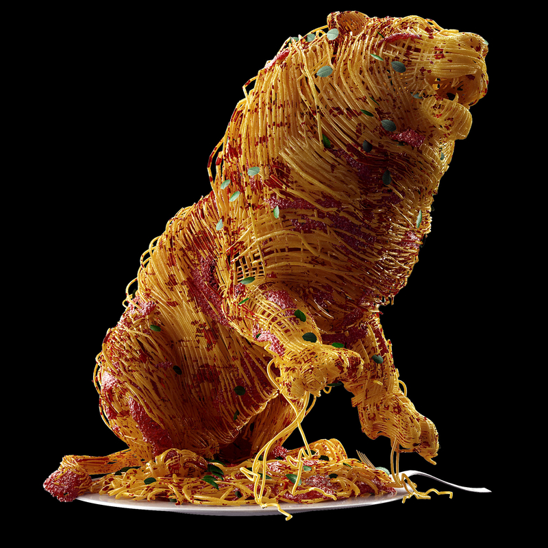 lion spaghetti 3d model