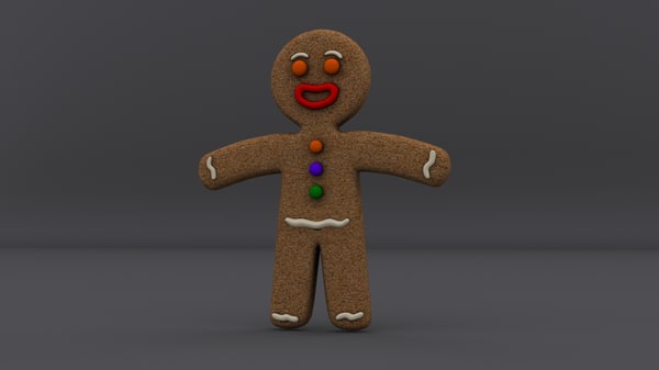 3d gingerbread man model