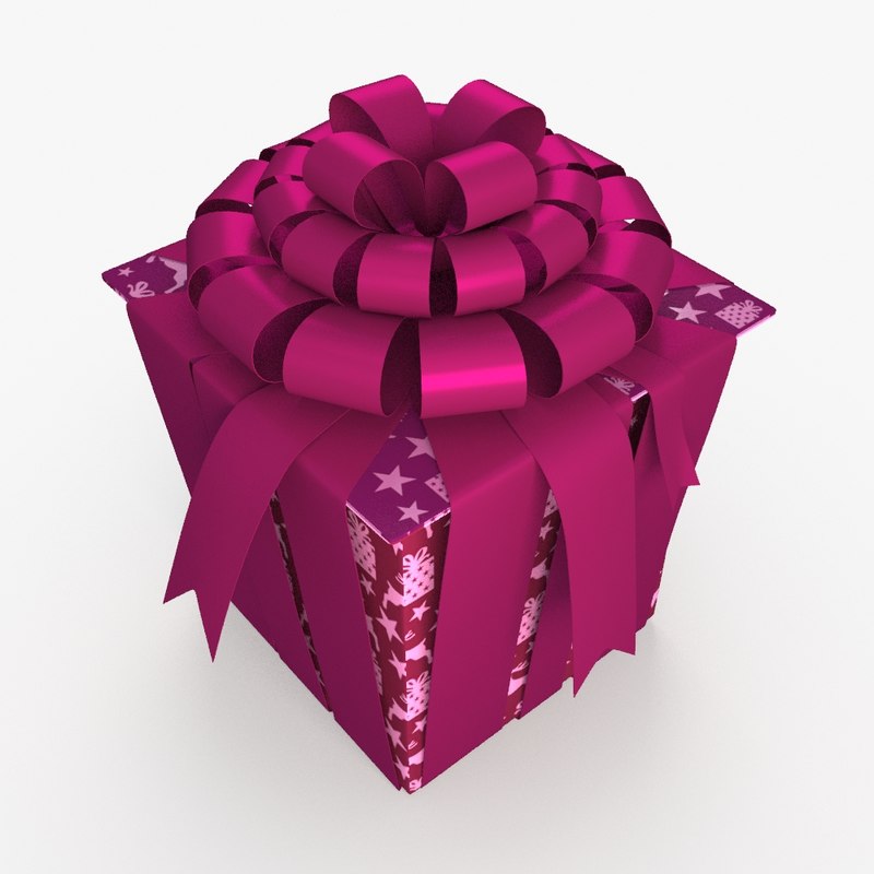 christmas gift present box 3d model
