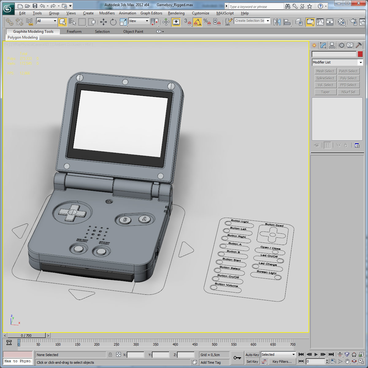 nintendo boy advance 3d max