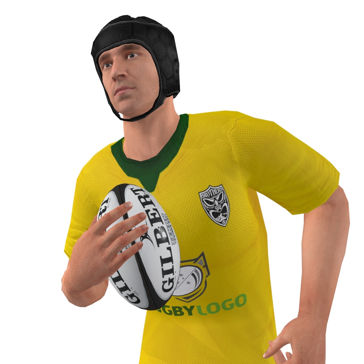 3d rigged rugby player 2 model