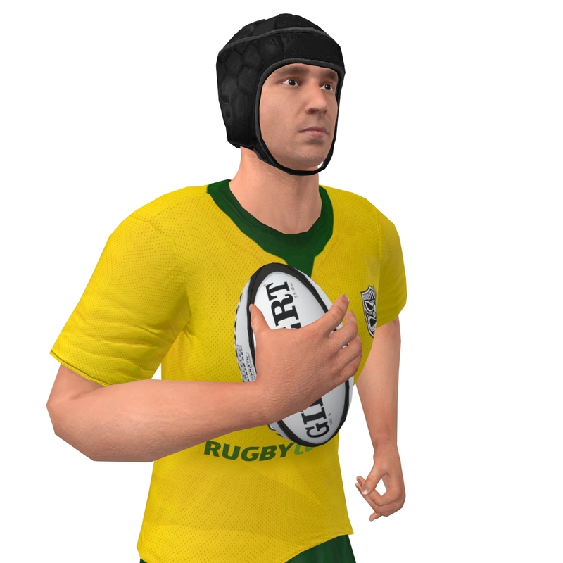 3d rigged rugby player 2 model