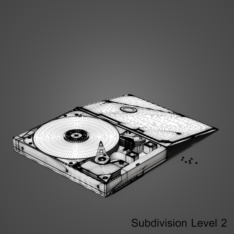 hard disk drive hdd 3d model