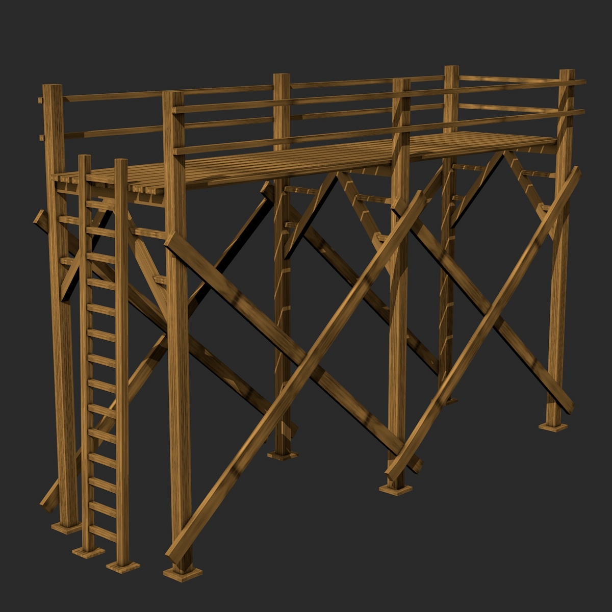 wooden scaffolding 3ds
