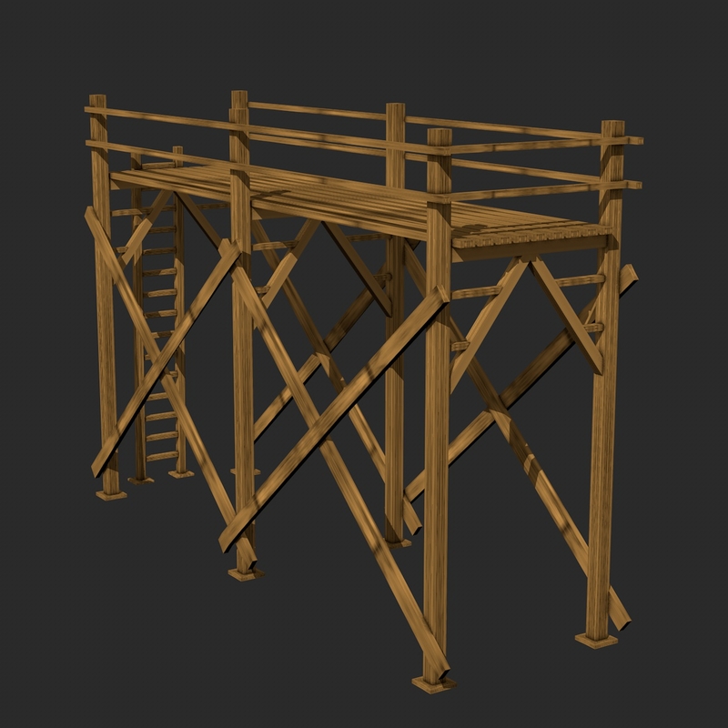 wooden scaffolding 3ds
