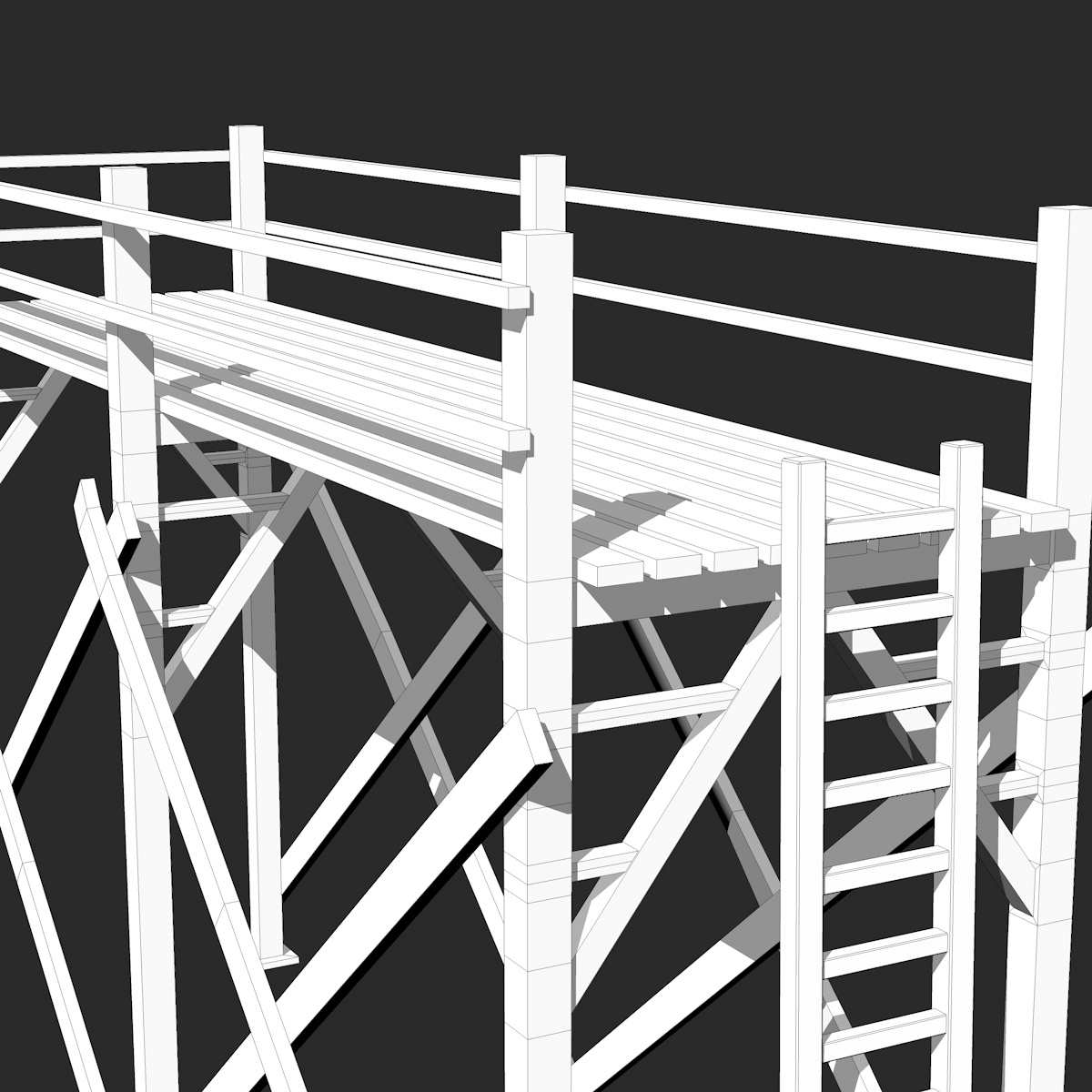 wooden scaffolding 3ds