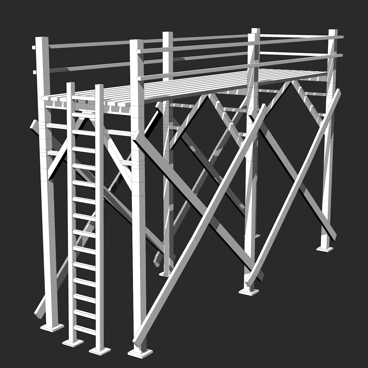 wooden scaffolding 3ds