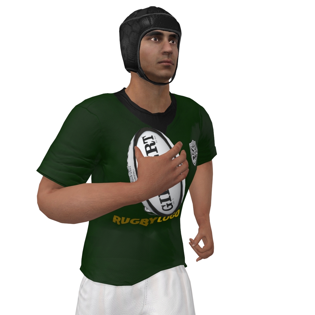 3d model rigged rugby player 3