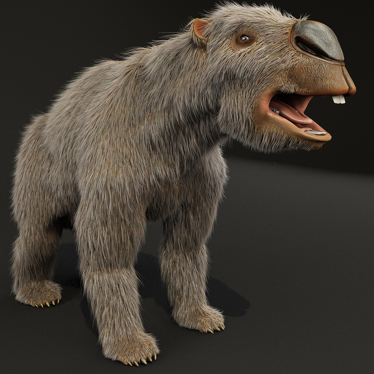 3dsmax diprotodon fur rigged