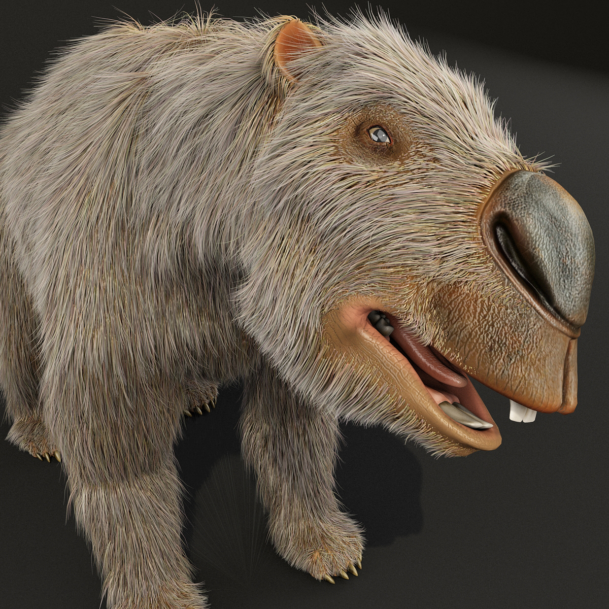 3dsmax diprotodon fur rigged