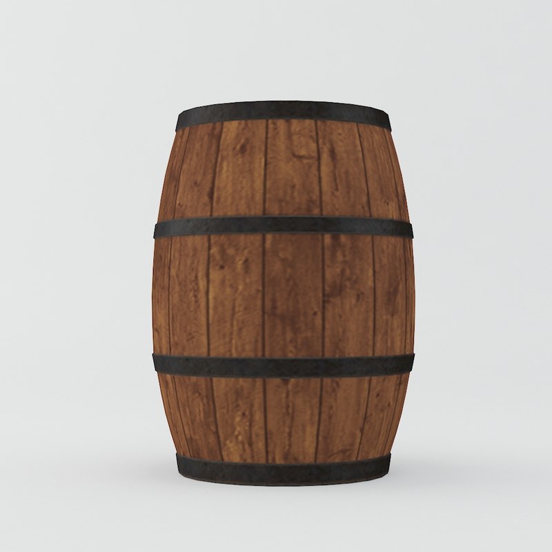 medieval wooden cask 3d model