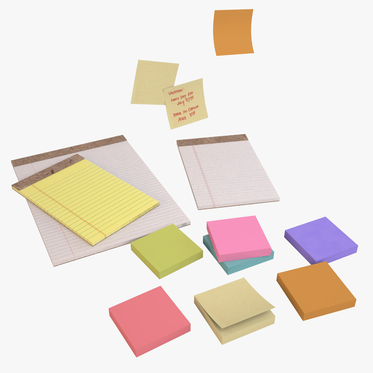 3ds max legal pads sticky notes