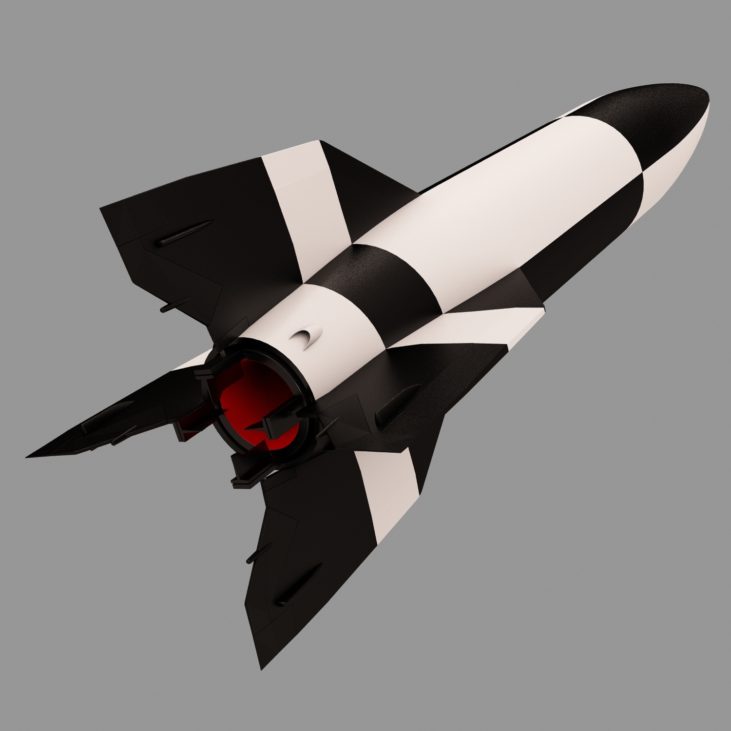 3d ballistic missile v-2 model