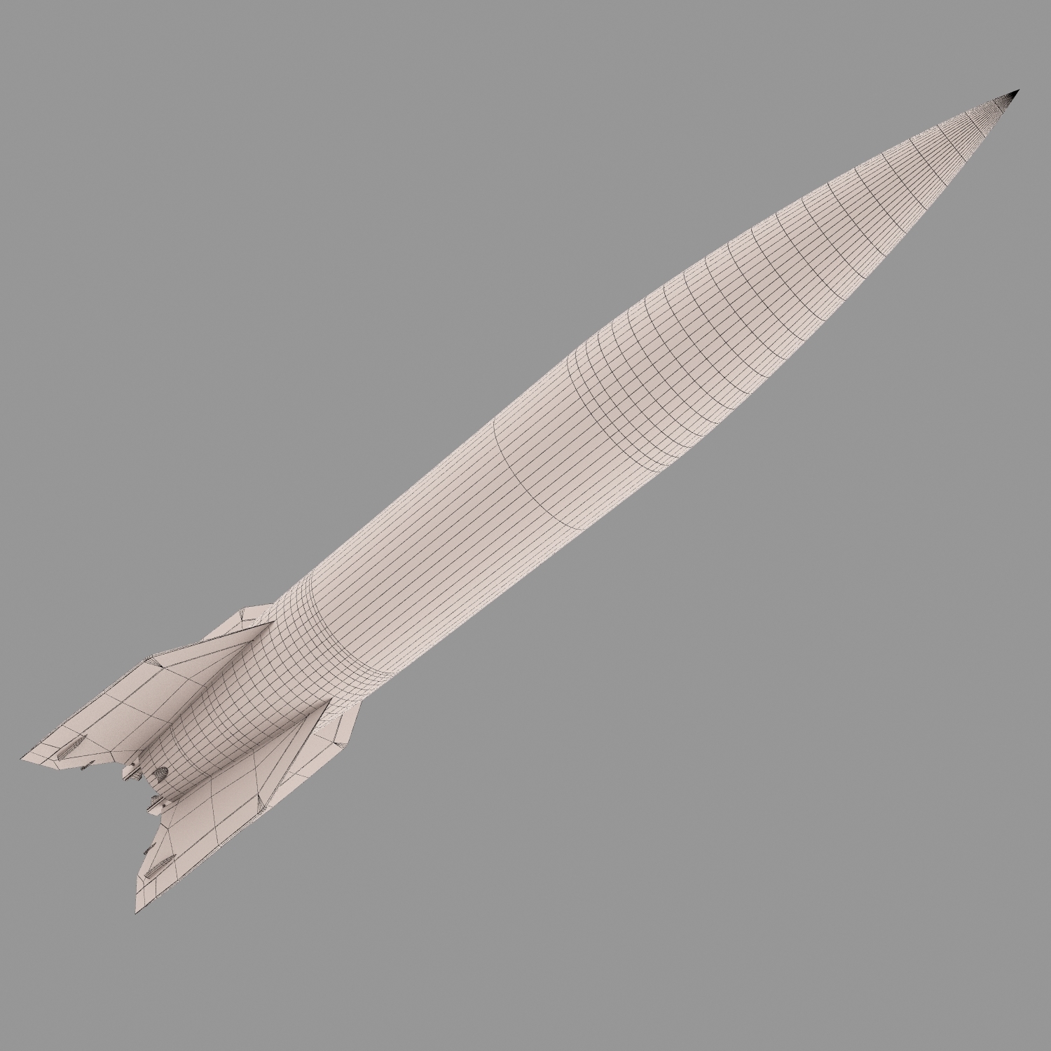 3d ballistic missile v-2 model