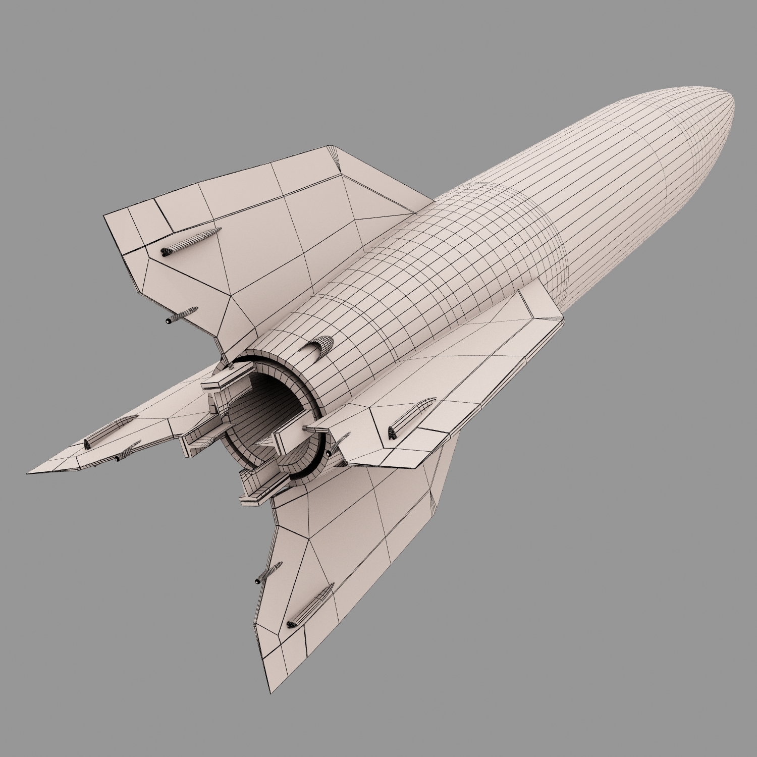 3d ballistic missile v-2 model