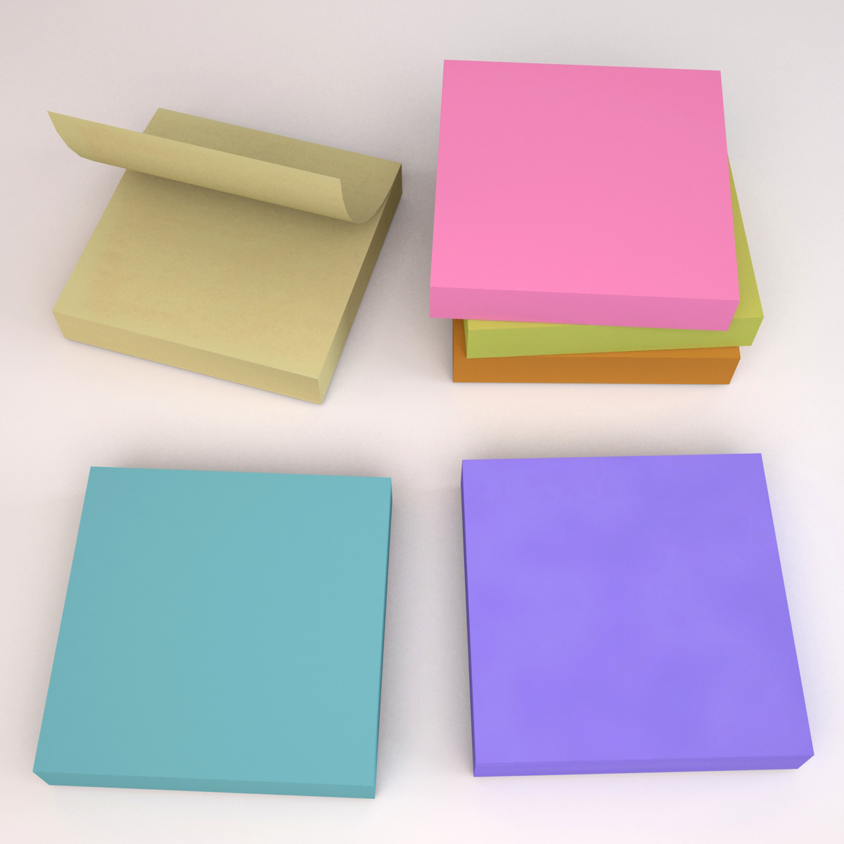 3d model of sticky notes