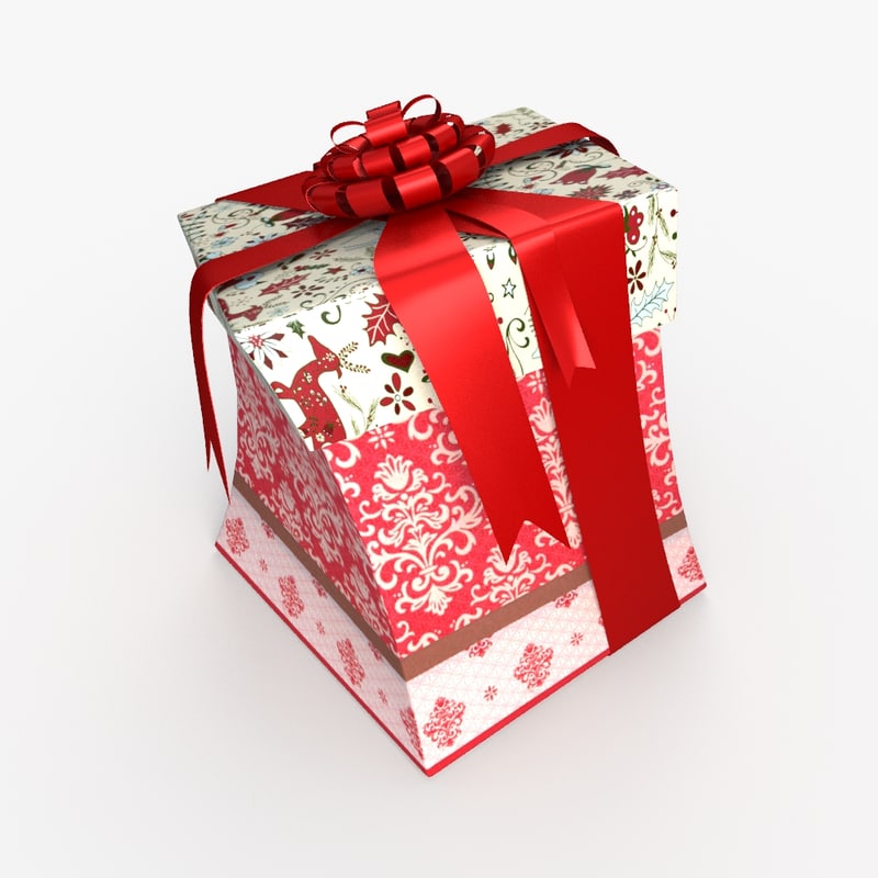 christmas gift present box 3d model