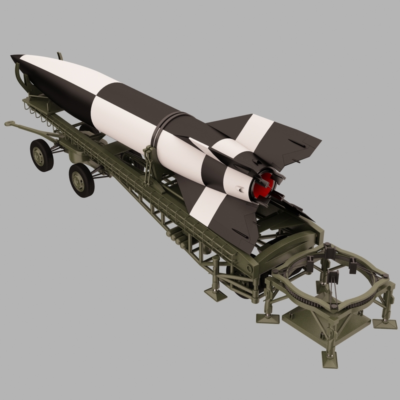 ballistic missile v-2 launcher 3d 3ds