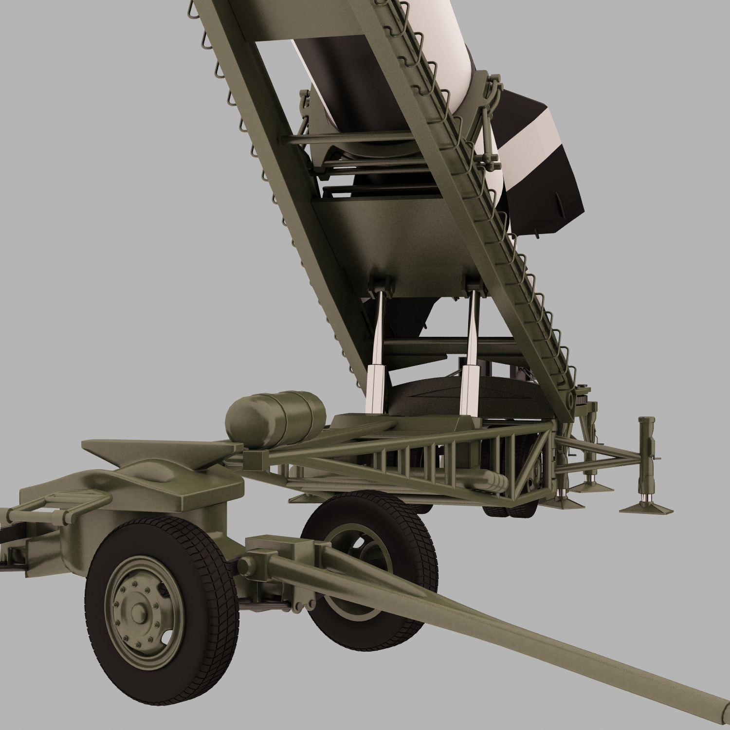 ballistic missile v-2 launcher 3d 3ds