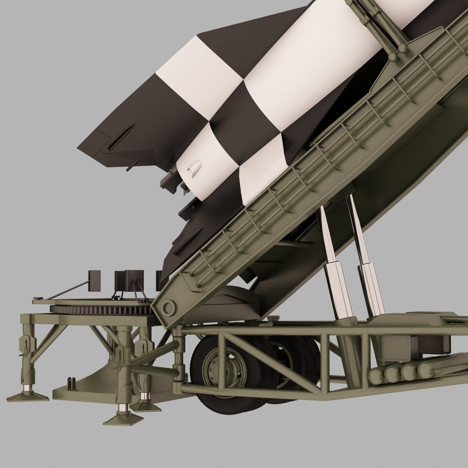 ballistic missile v-2 launcher 3d 3ds