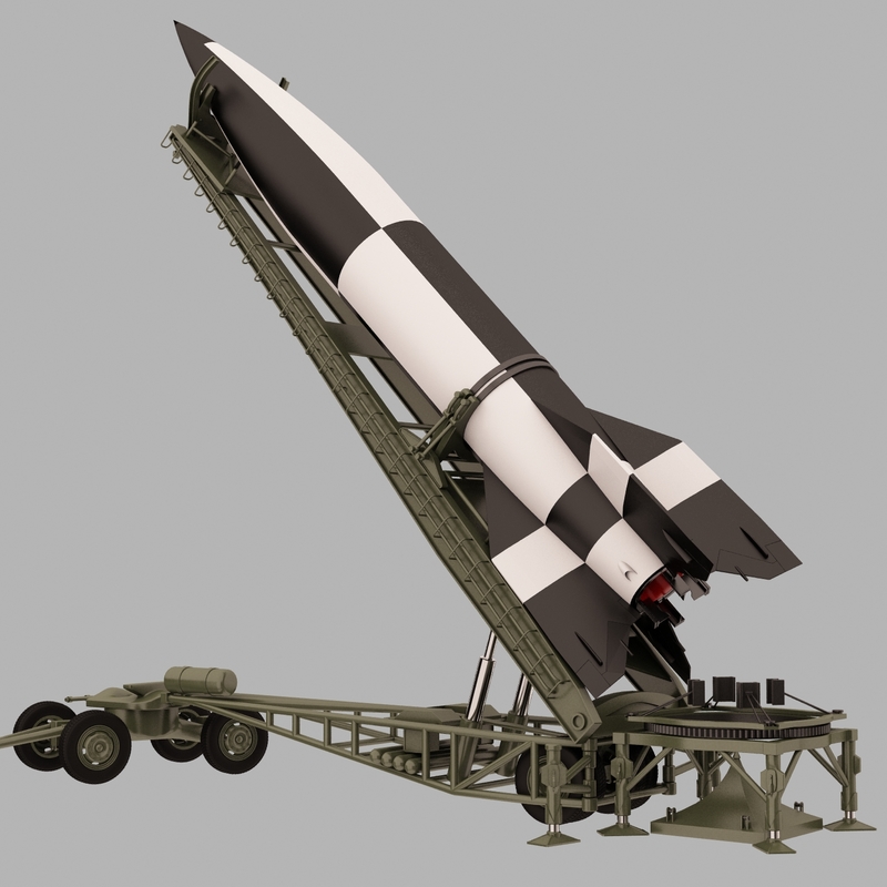 ballistic missile v-2 launcher 3d 3ds