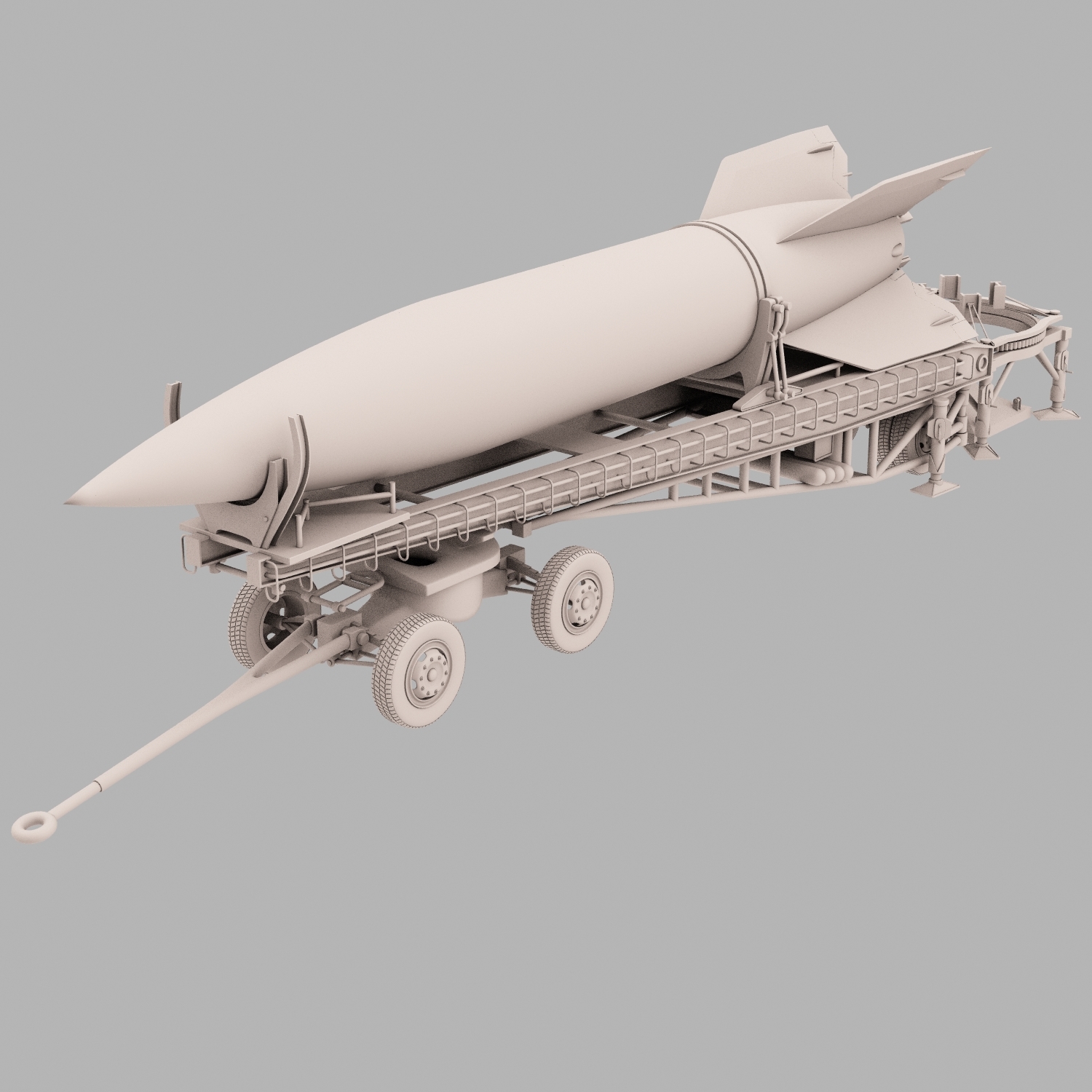ballistic missile v-2 launcher 3d 3ds