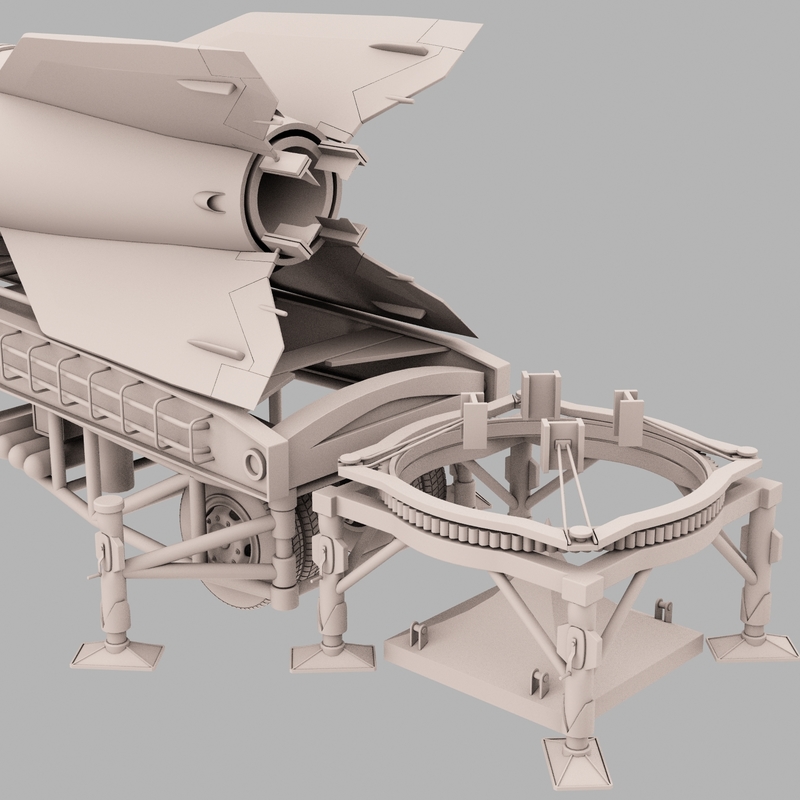 ballistic missile v-2 launcher 3d 3ds