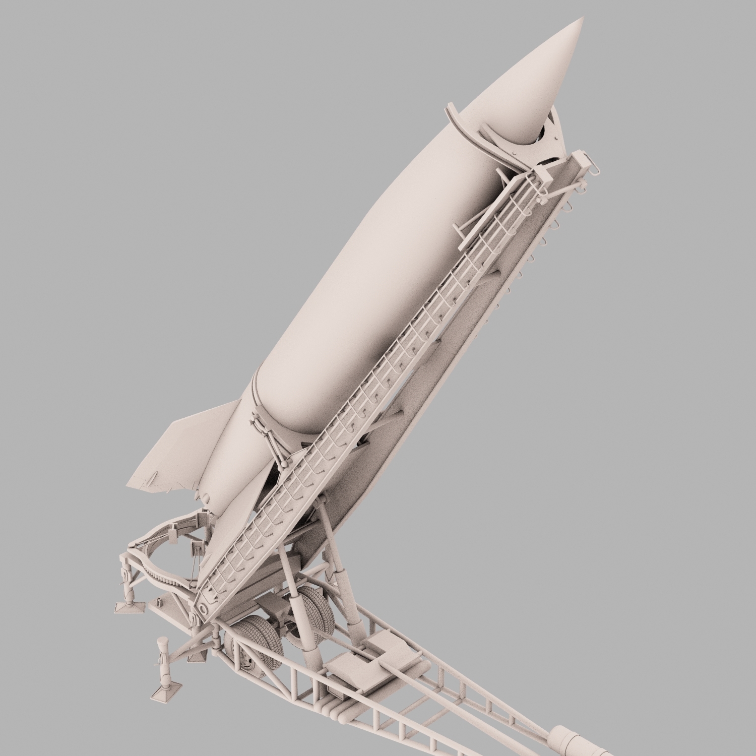 ballistic missile v-2 launcher 3d 3ds