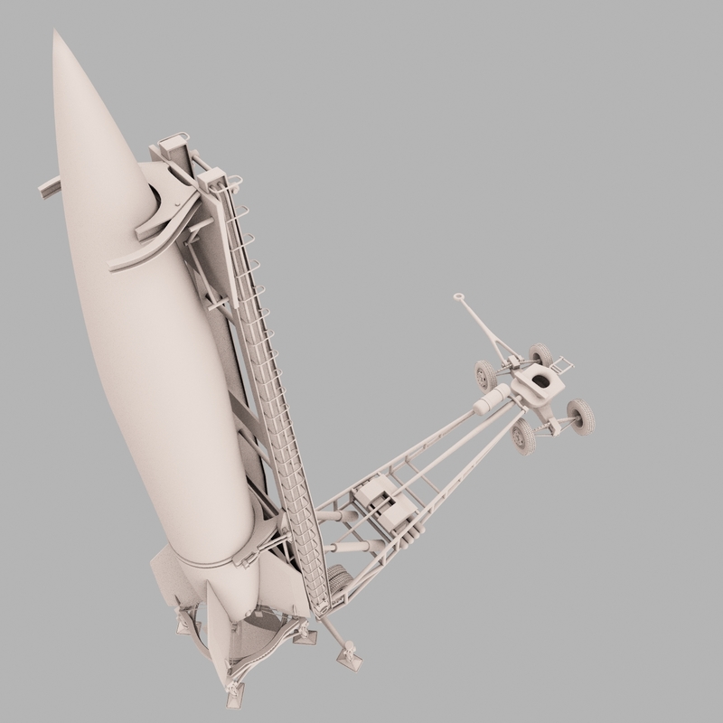 ballistic missile v-2 launcher 3d 3ds