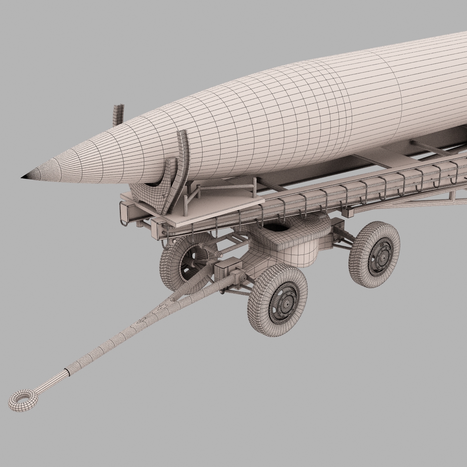 ballistic missile v-2 launcher 3d 3ds