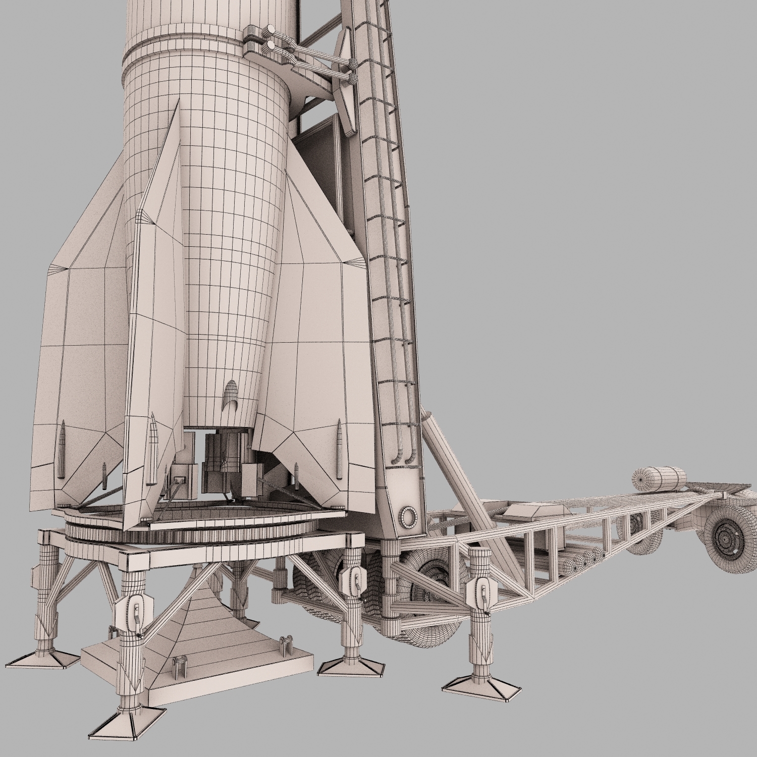 ballistic missile v-2 launcher 3d 3ds