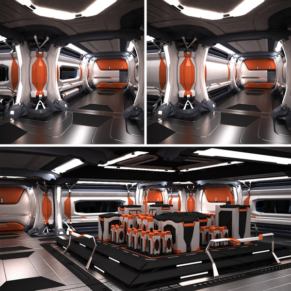 3ds max futuristic sci fi corridor